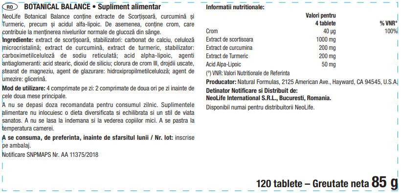 BOTANICAL BALANCE - Distribuitor NeoLife 0722.794.224